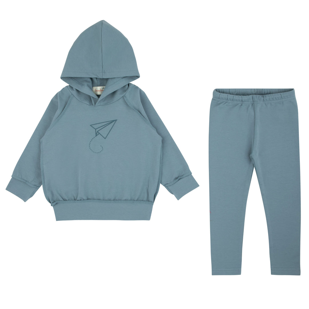 set outfit paper plane hoodie and pants - light blue – Lily and Todd