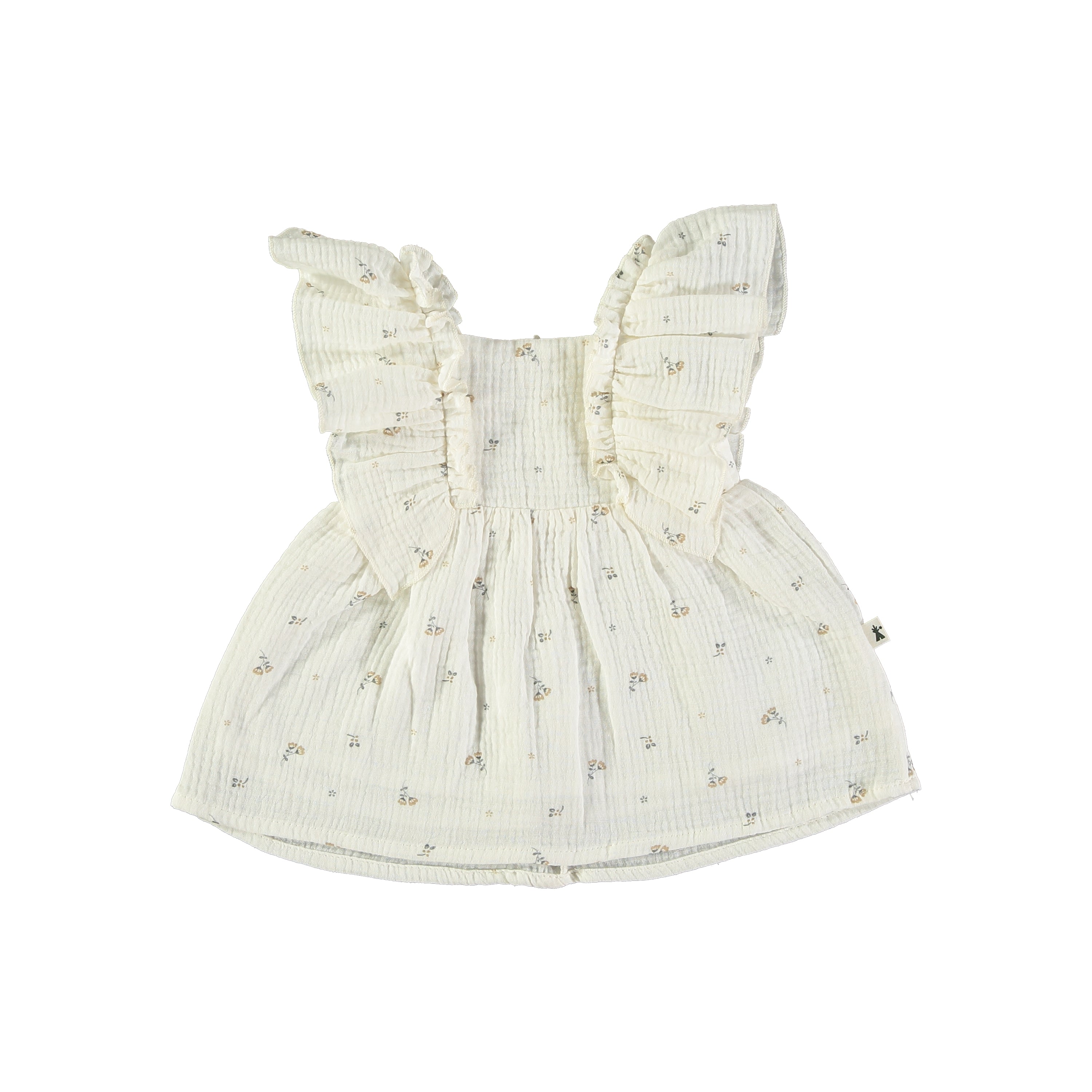dress floral print muslin with flutter sleeves - white – Lily and Todd