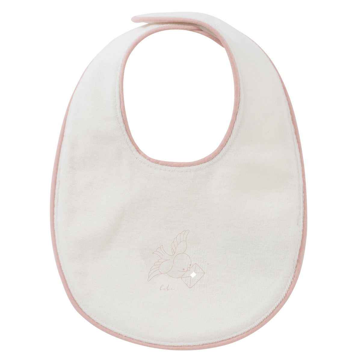 bib bird design with color trim - pink – Lily and Todd