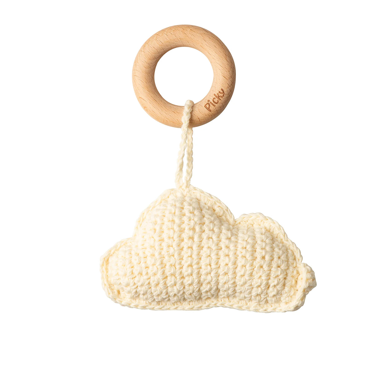 toy cloud rattle teether - off white – Lily and Todd